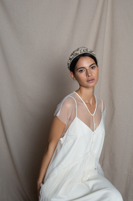 Tiara Para Novias - Amanda | Piedras y flores – Mimoki